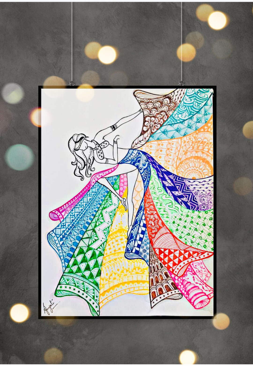 Zentangle Inspired Dancing Girl_be Free - Etsy