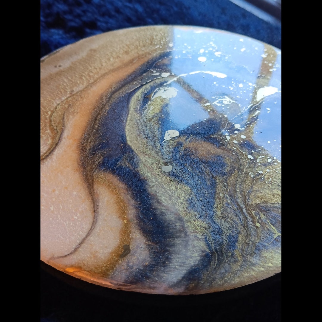 Gorgeous Black and Gold Resin Wall Art | Epoxy Resin 8in ]round ...