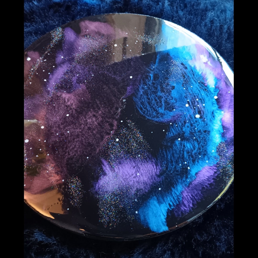 Galaxy Resin Wall Art- STUNNING! | Epoxy Resin 8in Galaxy Round ...