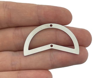 6pcs Stainless Steel Crescent Moon Charm, Crescent Moon Connector, Moon Earring Charm, Laser Cut ...