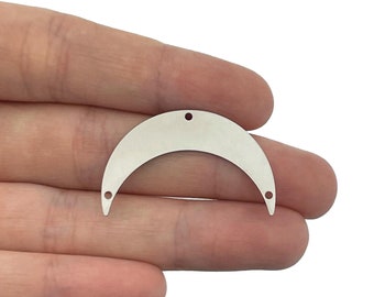 6pcs Stainless Steel Crescent Moon Charm, Crescent Moon Connector, Moon Earring Charm, Laser Cut ...