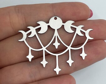 Stainless Steel Crescent Moon Charms Moon Earrings and Pendant Bracelet Pendant Jewellery ...