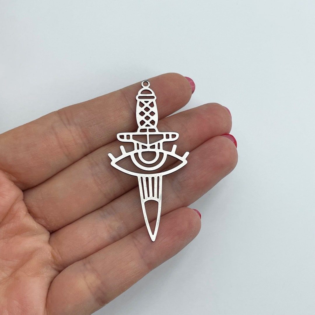 Stainless Steel Sword Charm, Laser Cut Knife Charms, Charms for Jewelry ...