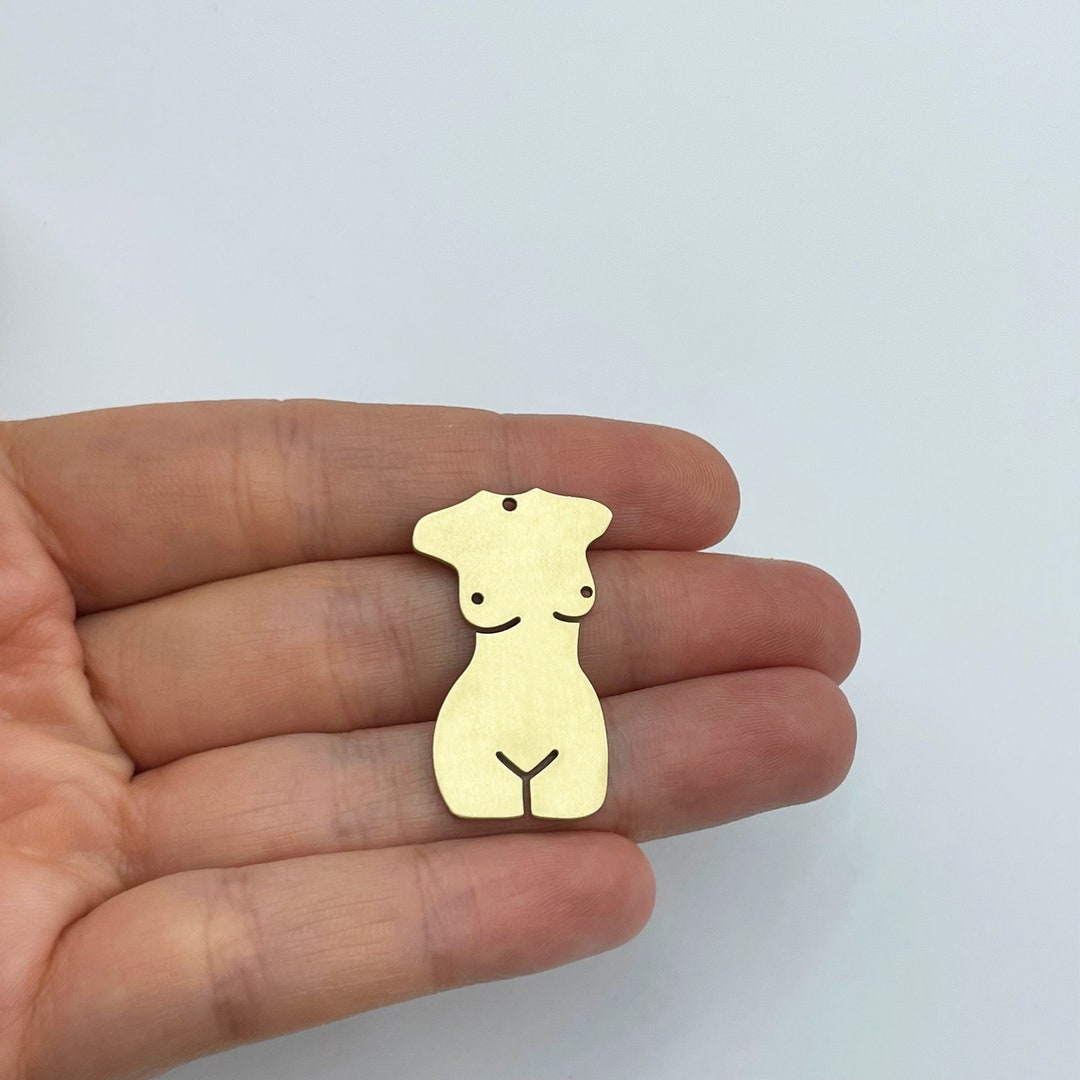Raw Brass Female Body Charm, Goddess Body Charm, Female Figure Charm ...