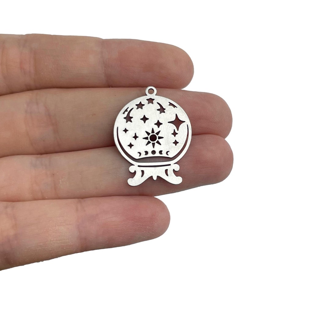Stainless Steel Halloween Charms, Witch Ball Charm, Magic Ball Charm ...