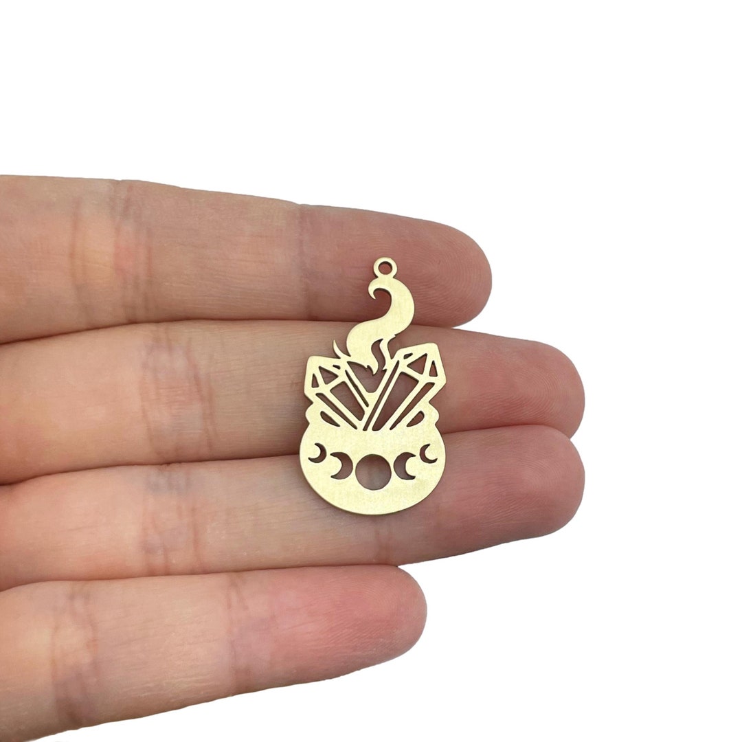 17x32mm Brass Cauldron Charm, Halloween Boiling Pot Witch Cauldron ...