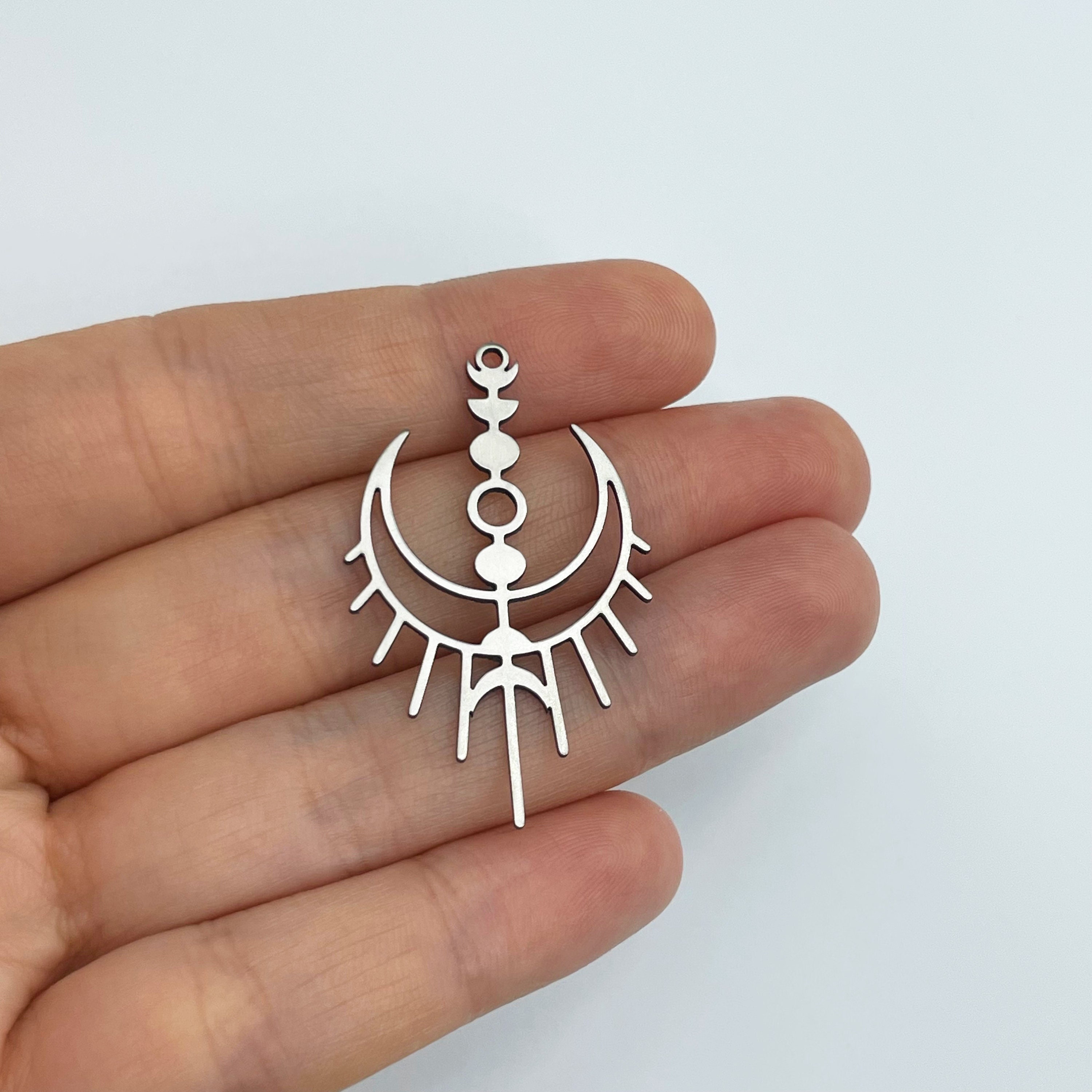 Stainless Steel Crescent Moon Phase Charm Lunar Phase Charm - Etsy