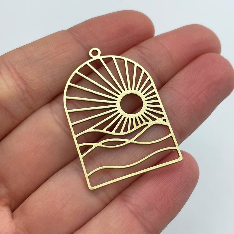 Brass Sun Charm - Etsy