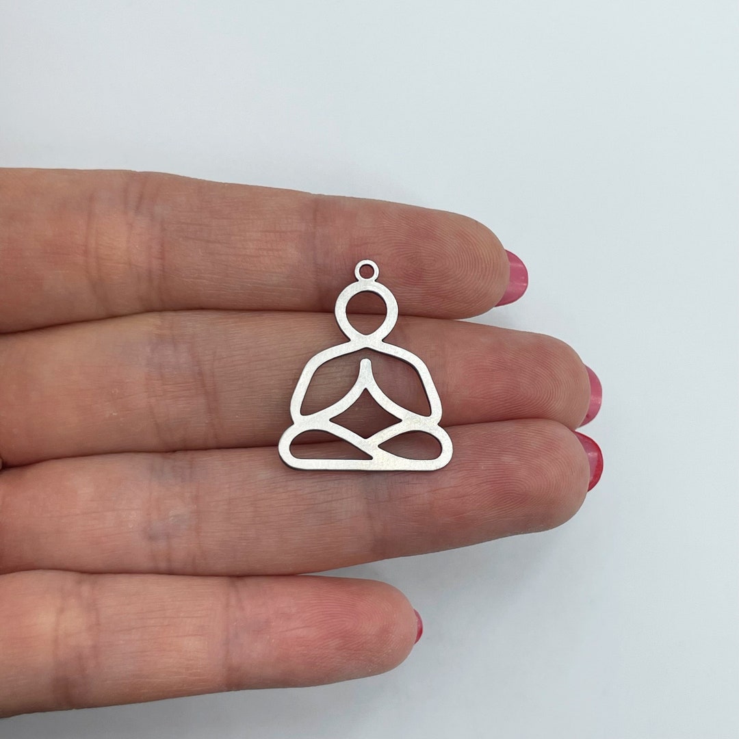 Stainless Steel Buddha Charm, Steel Earring Charms, Om Charm, Namaste ...