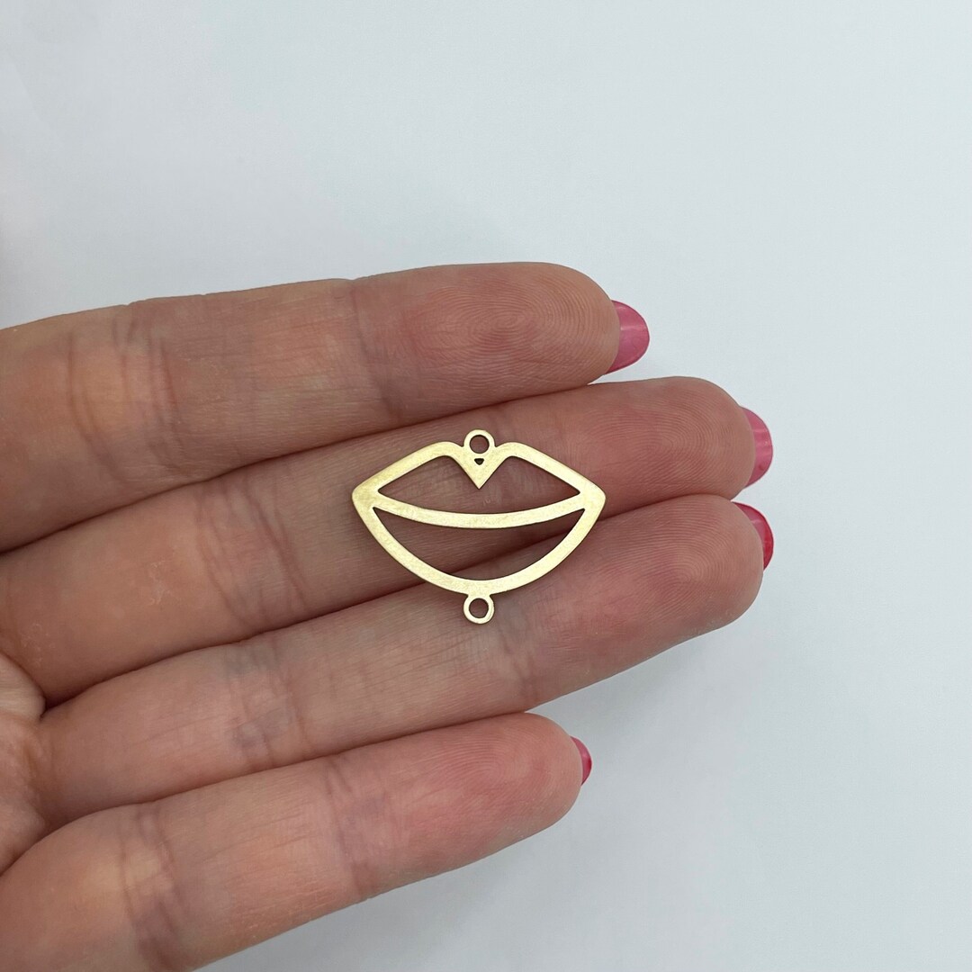 Raw Brass Lip Charm, Lips Pendant, Brass Connectors, Laser Cut Jewelry ...