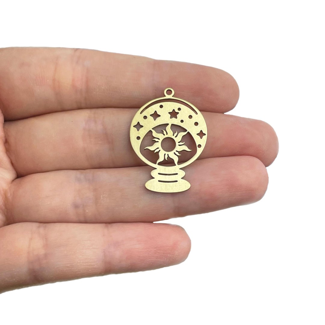 Raw Brass Witch Ball Charm, Magic Ball Charm, Magic Sphere Witch Ball ...