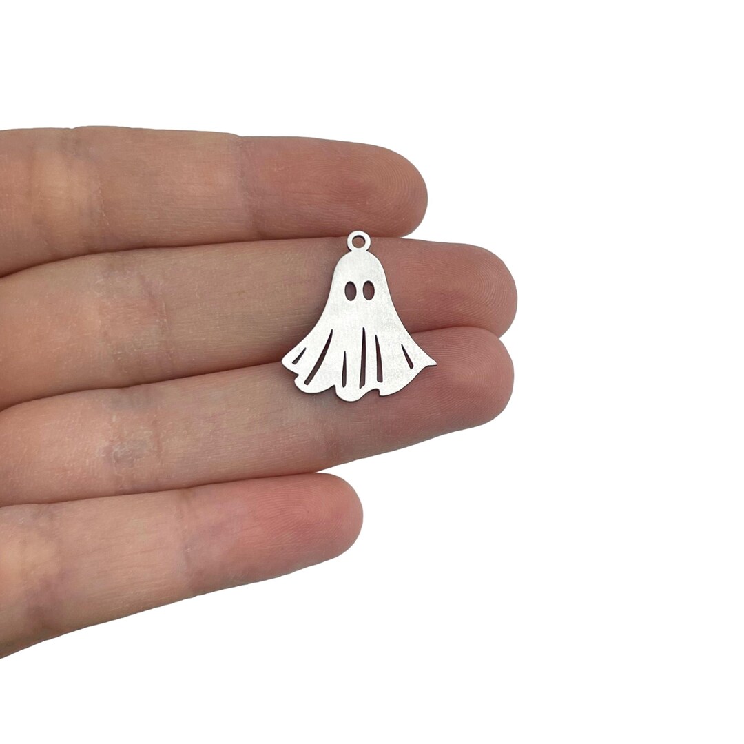 6pcs Stainless Steel Ghost Charm, Little Haunts Halloween Charms ...