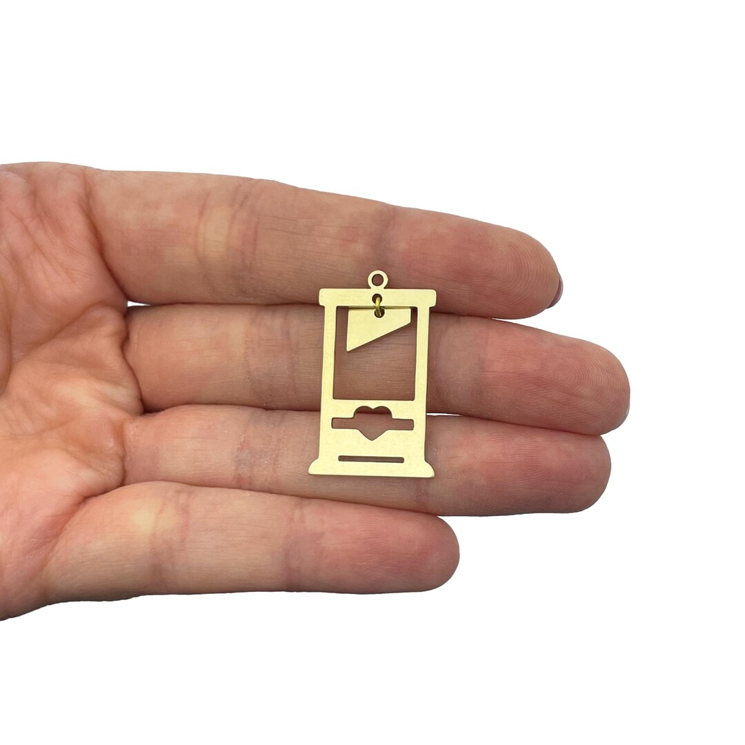 Raw Brass Guillotine With Heart Charm, Brass Jewelry Making Findings ...