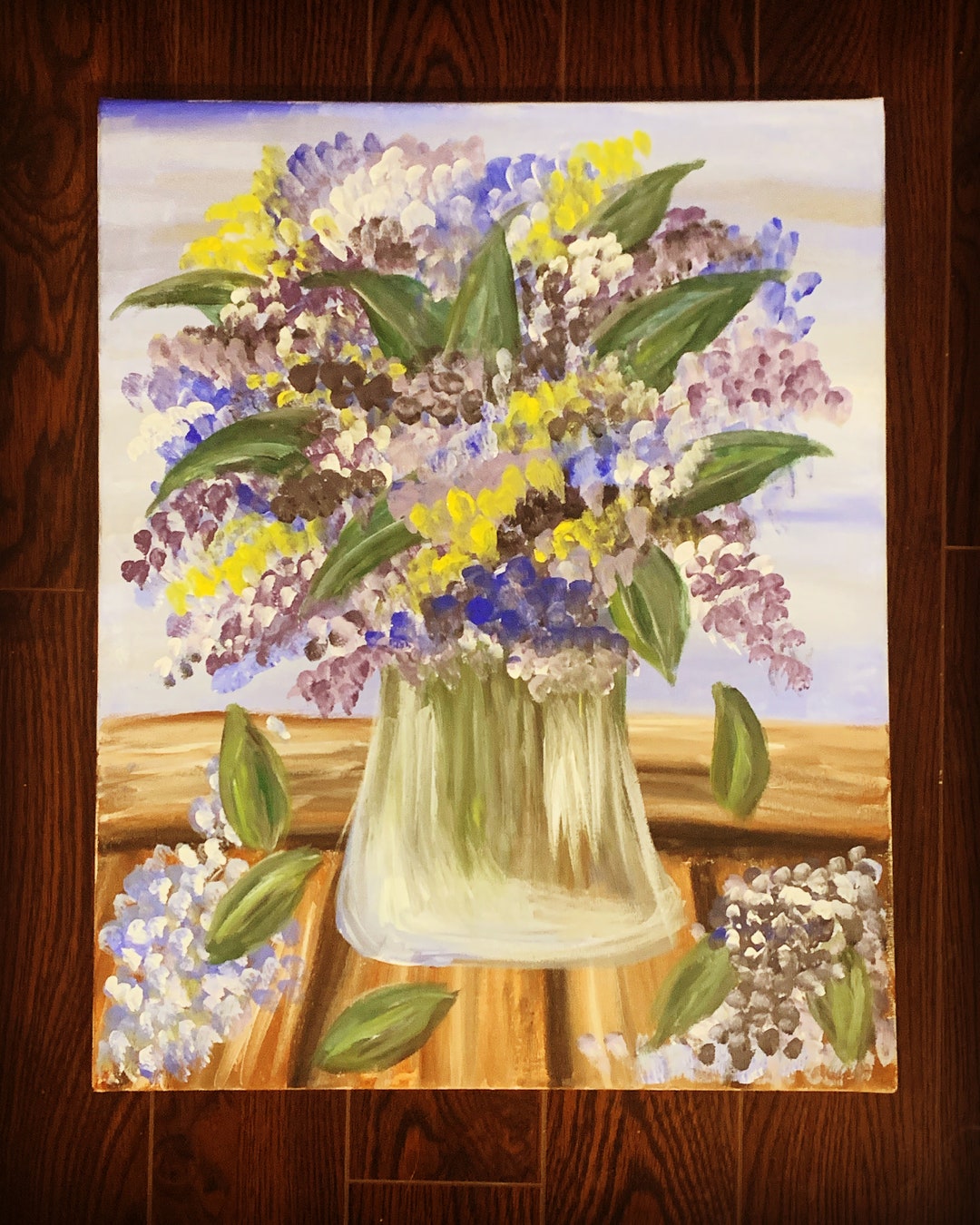 Flowerful Delight Painting, Wall Art, Flower Pot, Canvas Painting, Wall ...