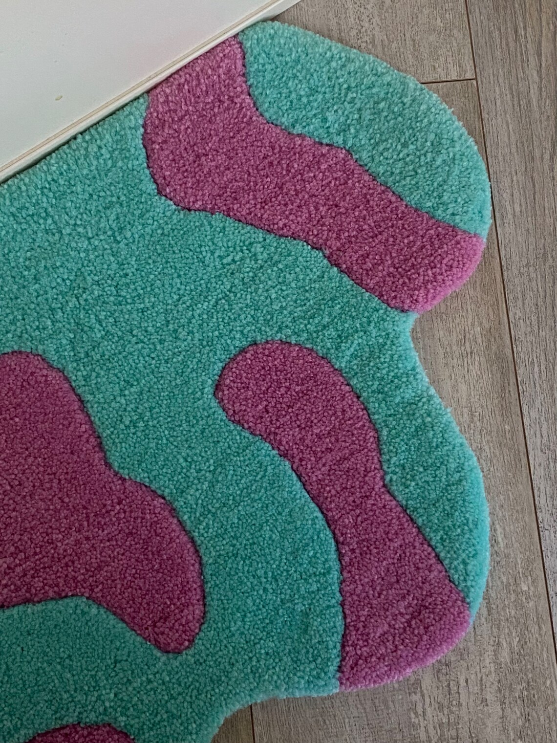 Mint Pink Bubble Bedside Rug - Etsy