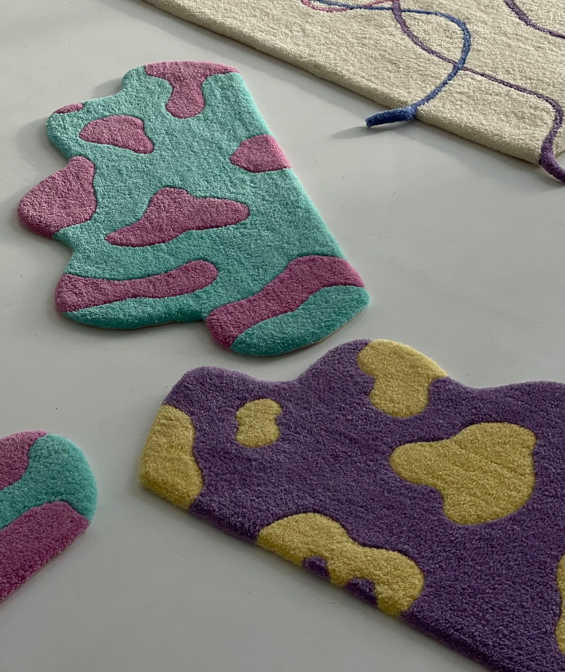 Mint Pink Bubble Bedside Rug - Etsy