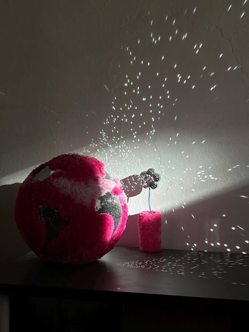 Earth Disco Ball, Art Globe, Mirror Mosaic Ball, Tufted Earth - Etsy