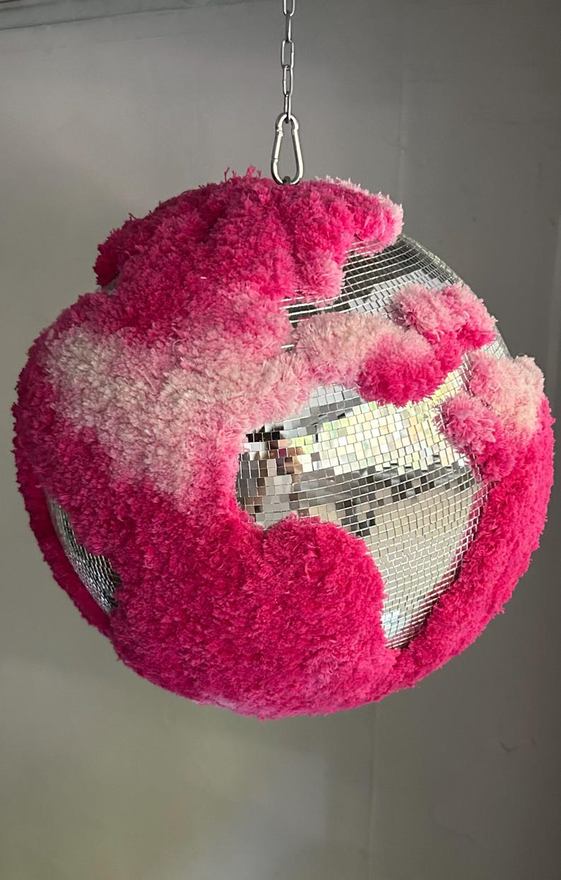 Earth Disco Ball, Art Globe, Mirror Mosaic Ball, Tufted Earth - Etsy