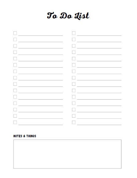 Basic to Do List - Etsy