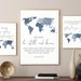 World Map Bible Verse Art Prints: Psalms Set of 3 (digital Download ...