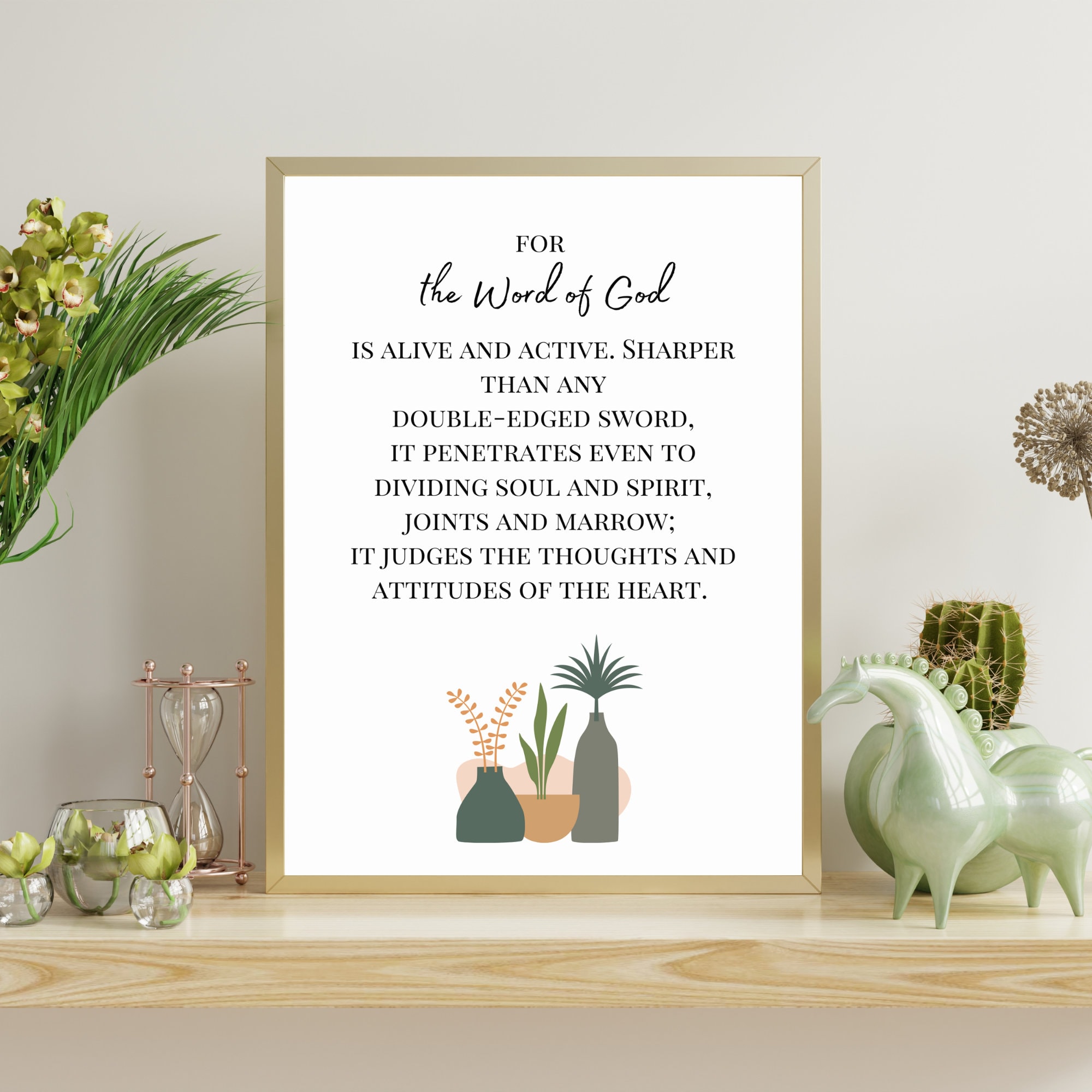 Hebrews 4:12 the Word of God Bible Verse Printable Wall Art Minimalist ...