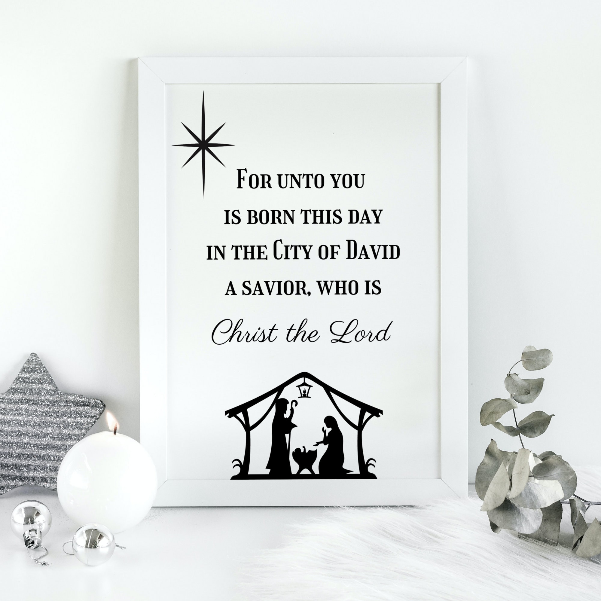 Holiday Scripture Print Christmas Bible Verse Printable Christmas Word ...