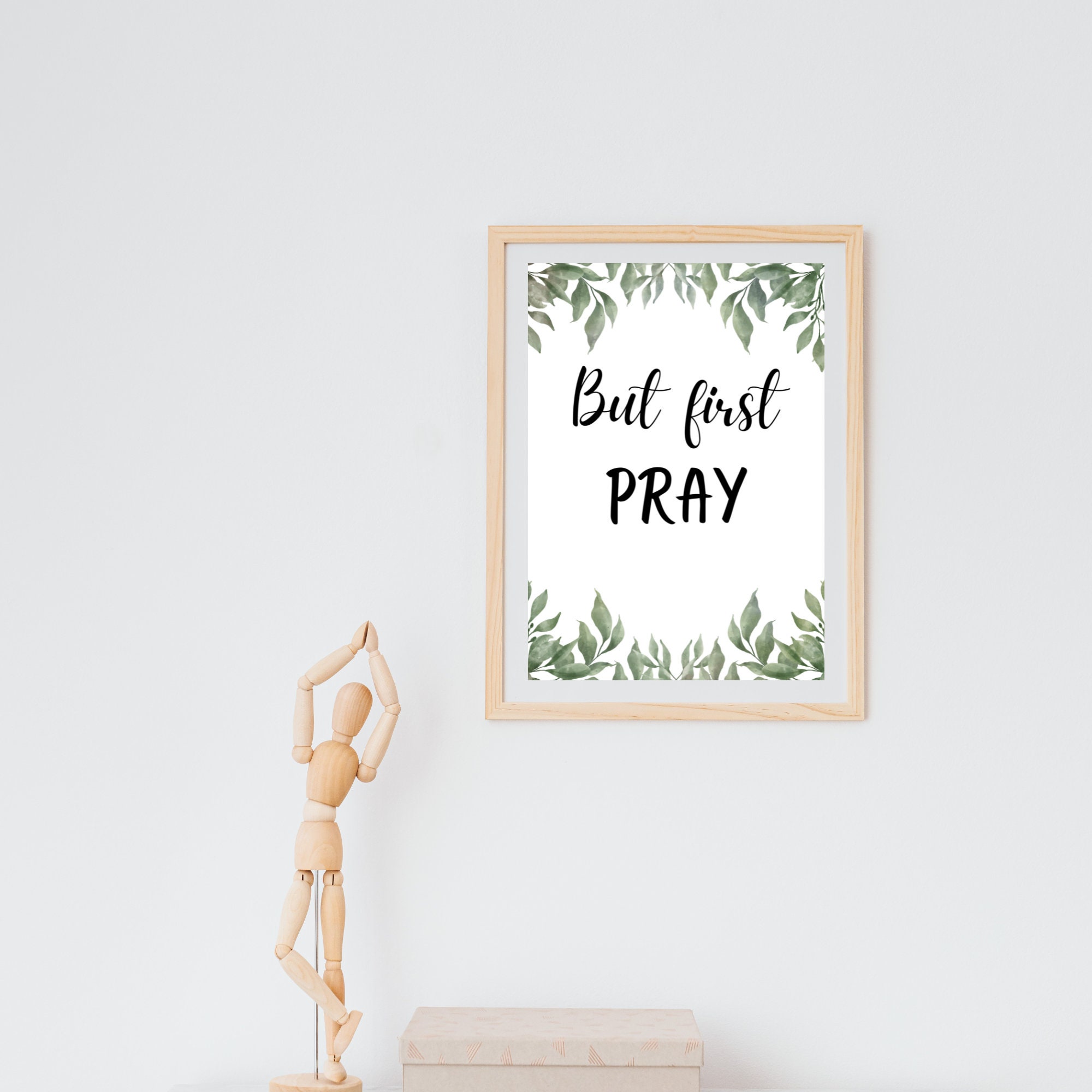 But First Pray Poster Scripture Prints Minimalist Christian Quote ...