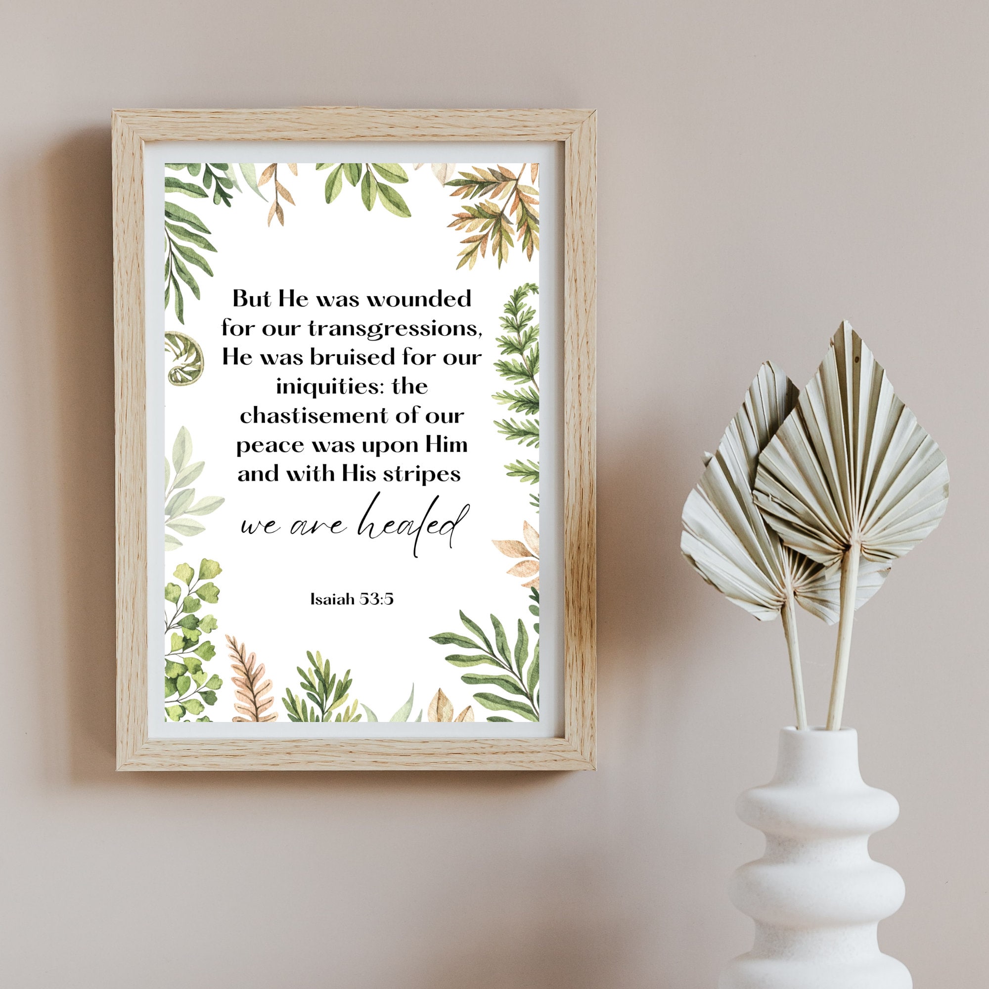Isaiah 53:5 KJV Scripture Wall Art Printable Wall Art Easter Print ...