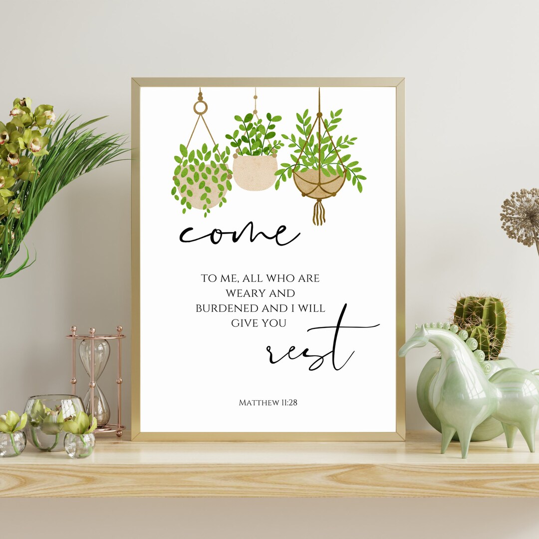 Matthew 11:28 Come to Me Bible Verse Wall Art Printable Minimalistic ...