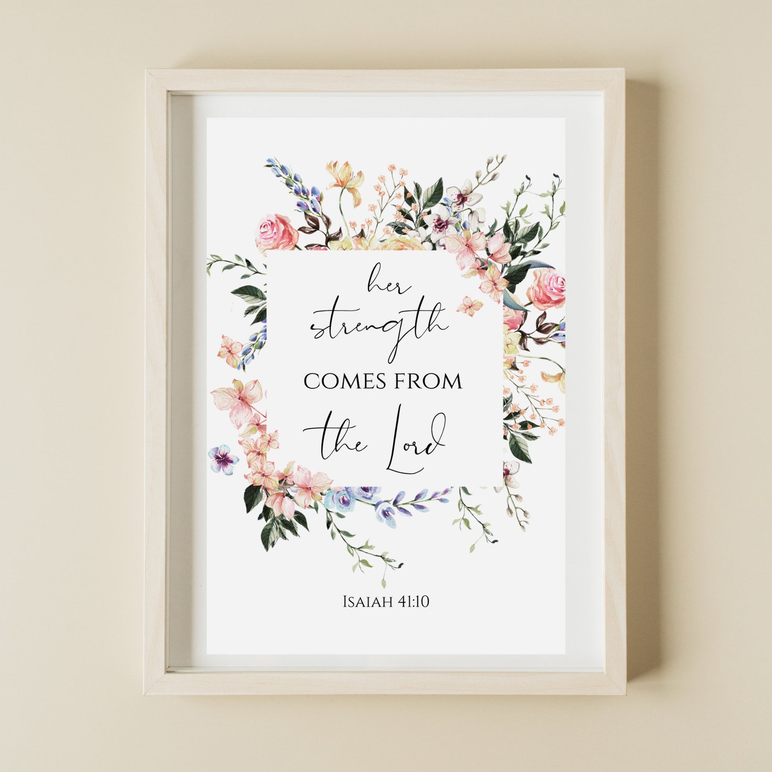 Isaiah 41:10 Her Strength Comes From the Lord Bible Verse Wall Art ...
