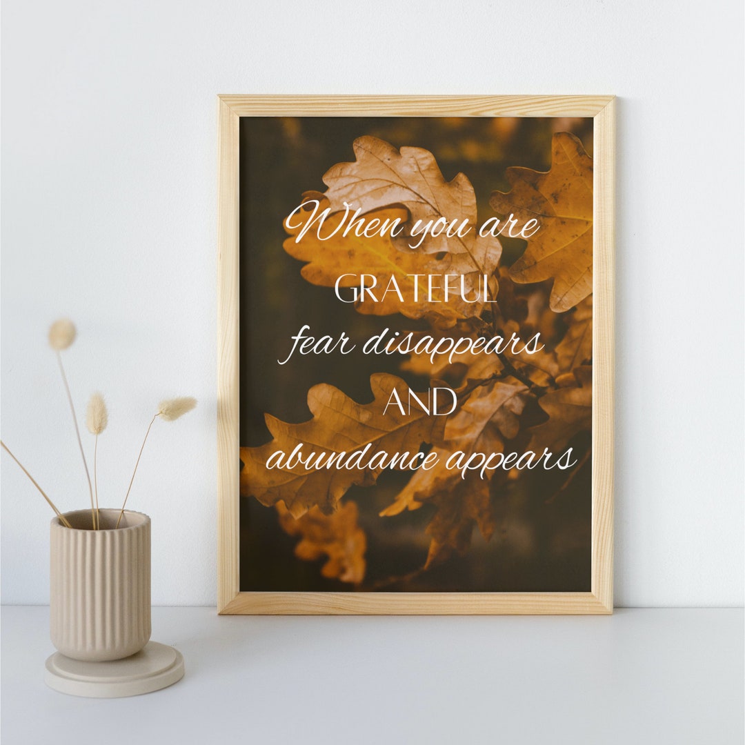 Autumnal Wall Art Decor, Motivational Botanical Leaf Large Posters ...