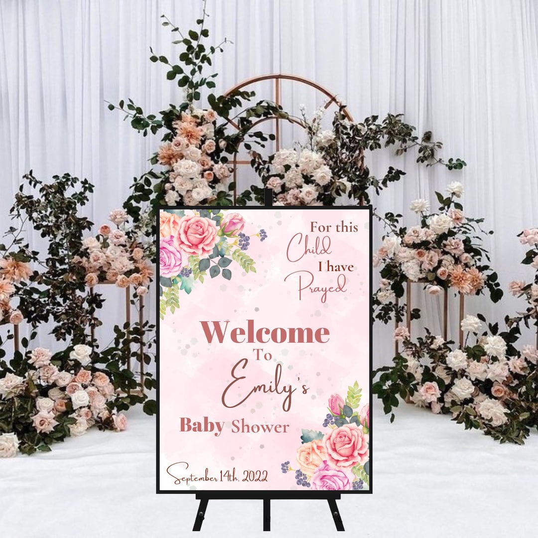Instant Download Baby Shower Welcome Sign Template, Floral Welcome Sign ...