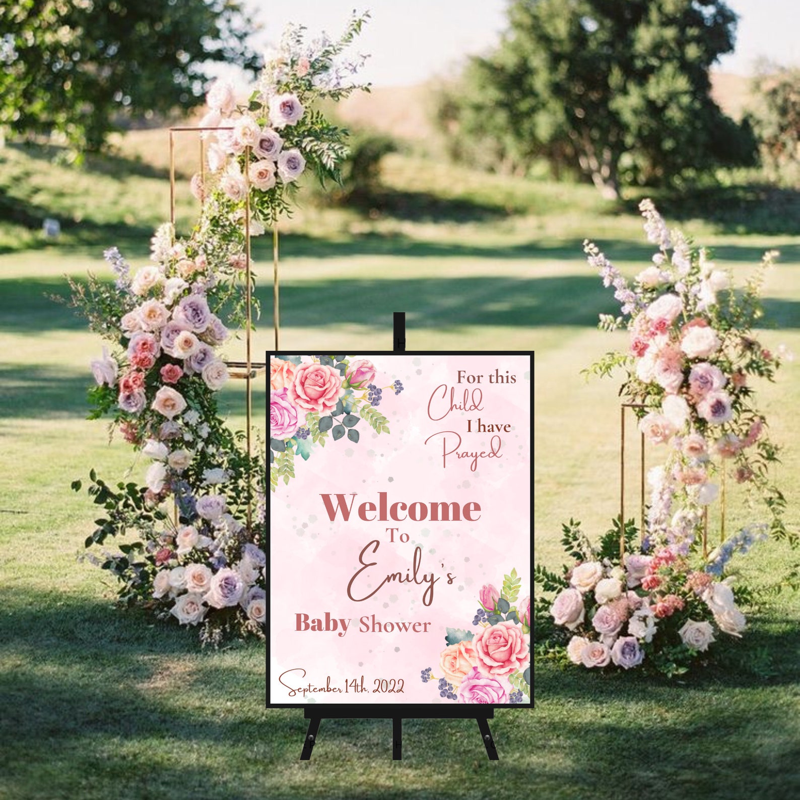 Instant Download Baby Shower Welcome Sign Template, Floral Welcome Sign ...