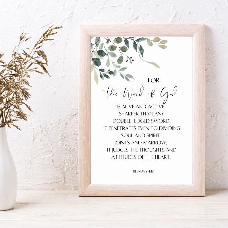 Hebrews 4:12 Bible Verse Printable Wall Art (digital Download) - Etsy