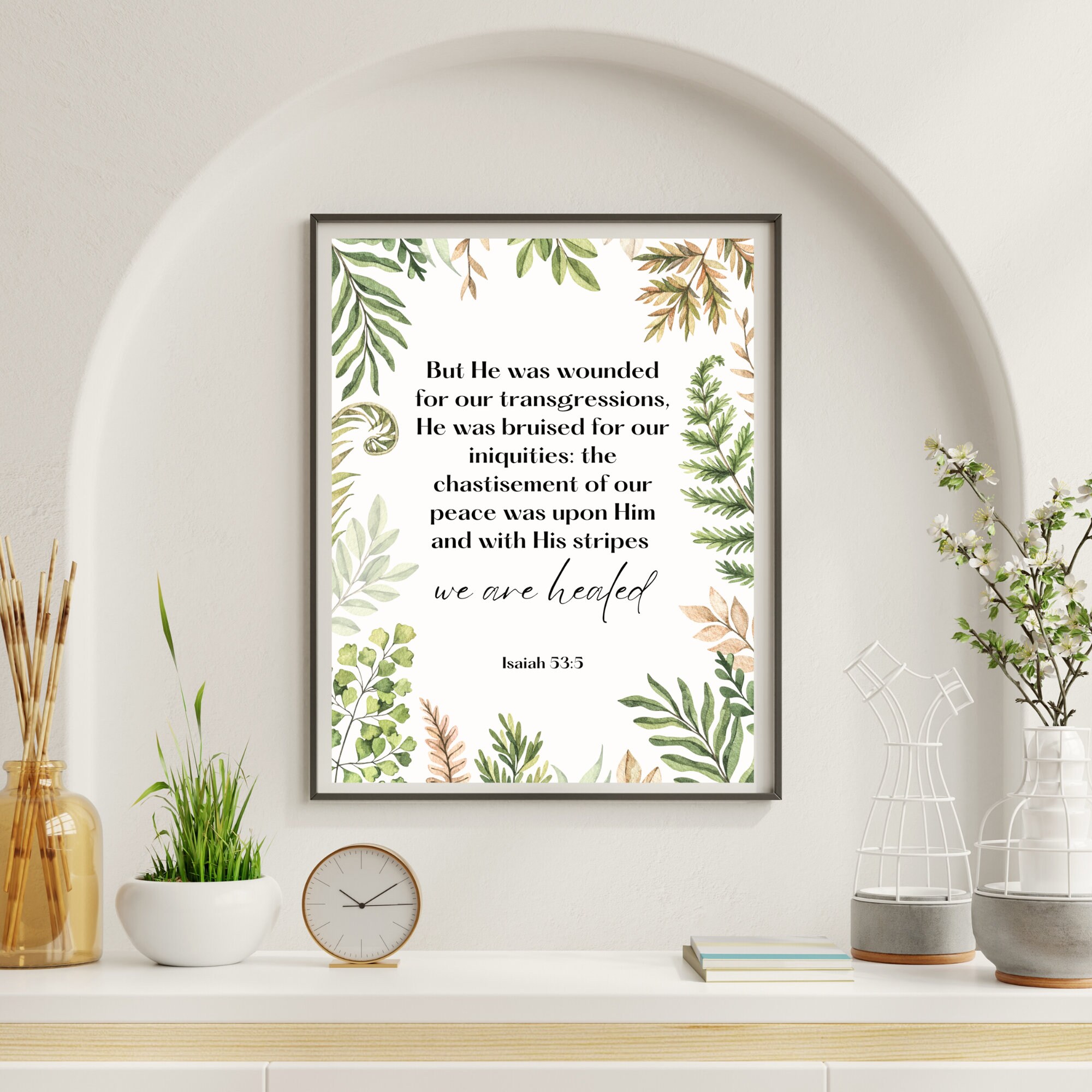 Isaiah 53:5 KJV Scripture Wall Art Printable Wall Art Easter Print ...