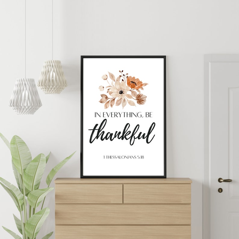 Fall Christian Wall Art Thanksgiving Bible Verse Print Christian Poster ...