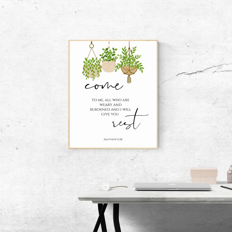 Matthew 11:28 Come to Me Bible Verse Wall Art Printable Minimalistic ...
