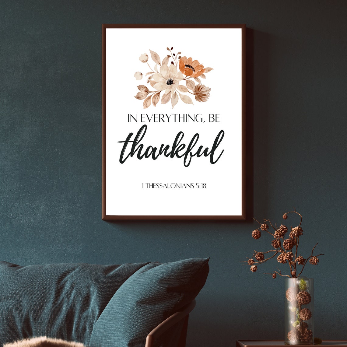 Fall Christian Wall Art Thanksgiving Bible Verse Print - Etsy
