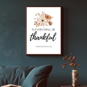 Fall Christian Wall Art Thanksgiving Bible Verse Print Christian Poster ...