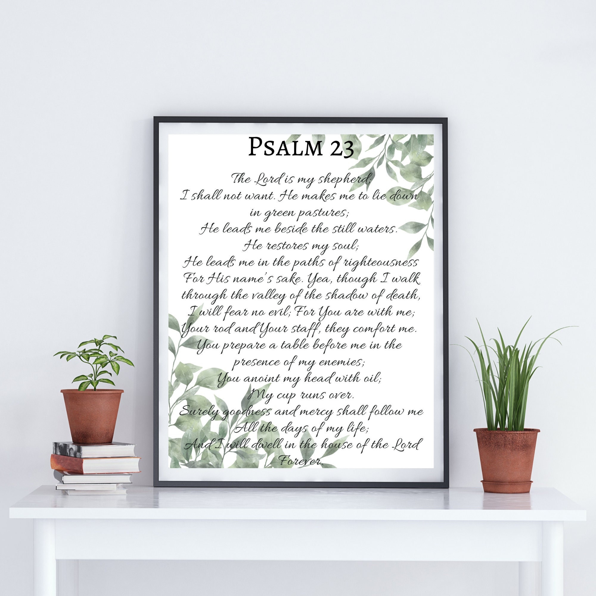 PSALM 23 Bible Verse Typography Art Christian Wall Art Printable Modern ...
