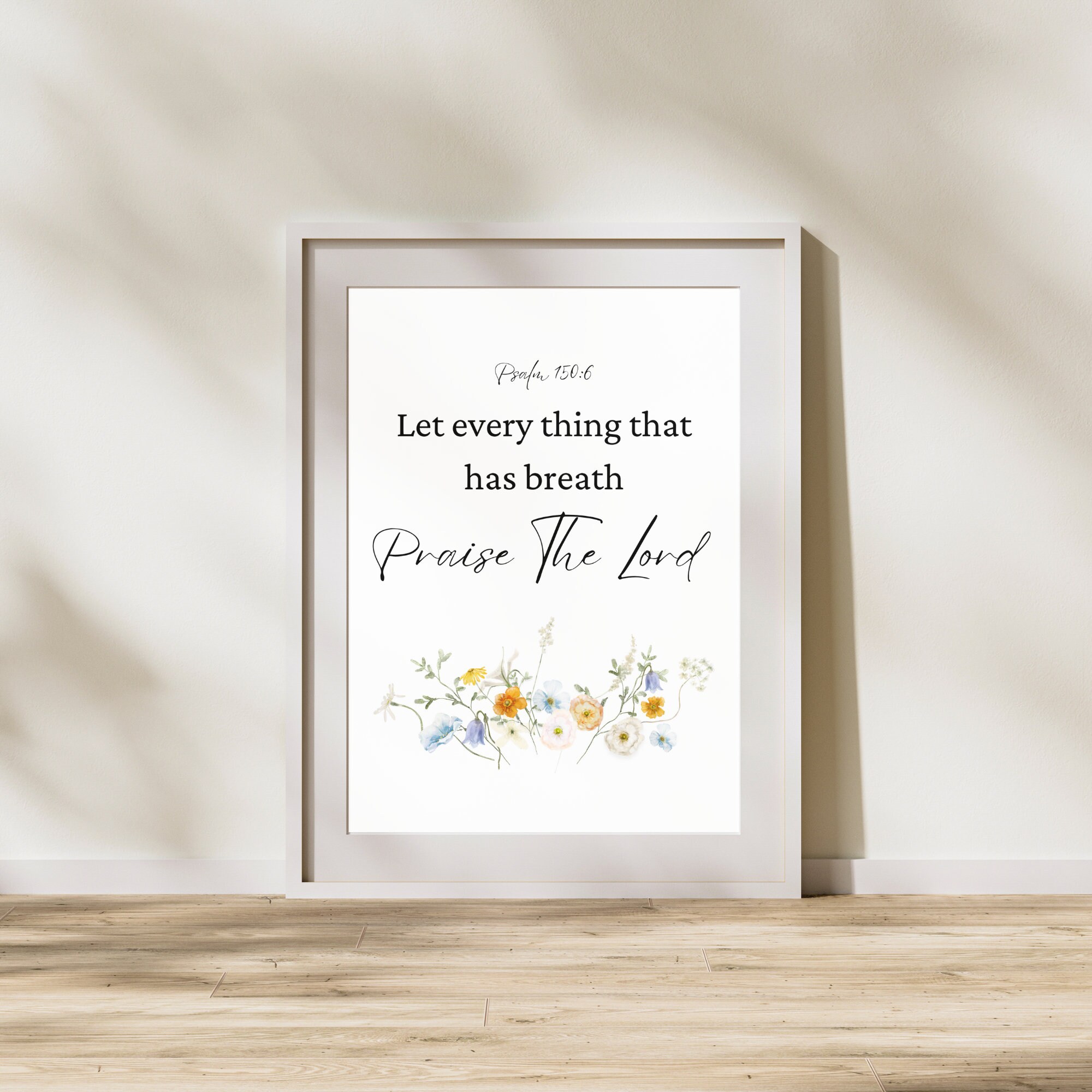 Psalm 150:6 Praise the Lord Bible Verse Wall Art Printable Minimalistic ...