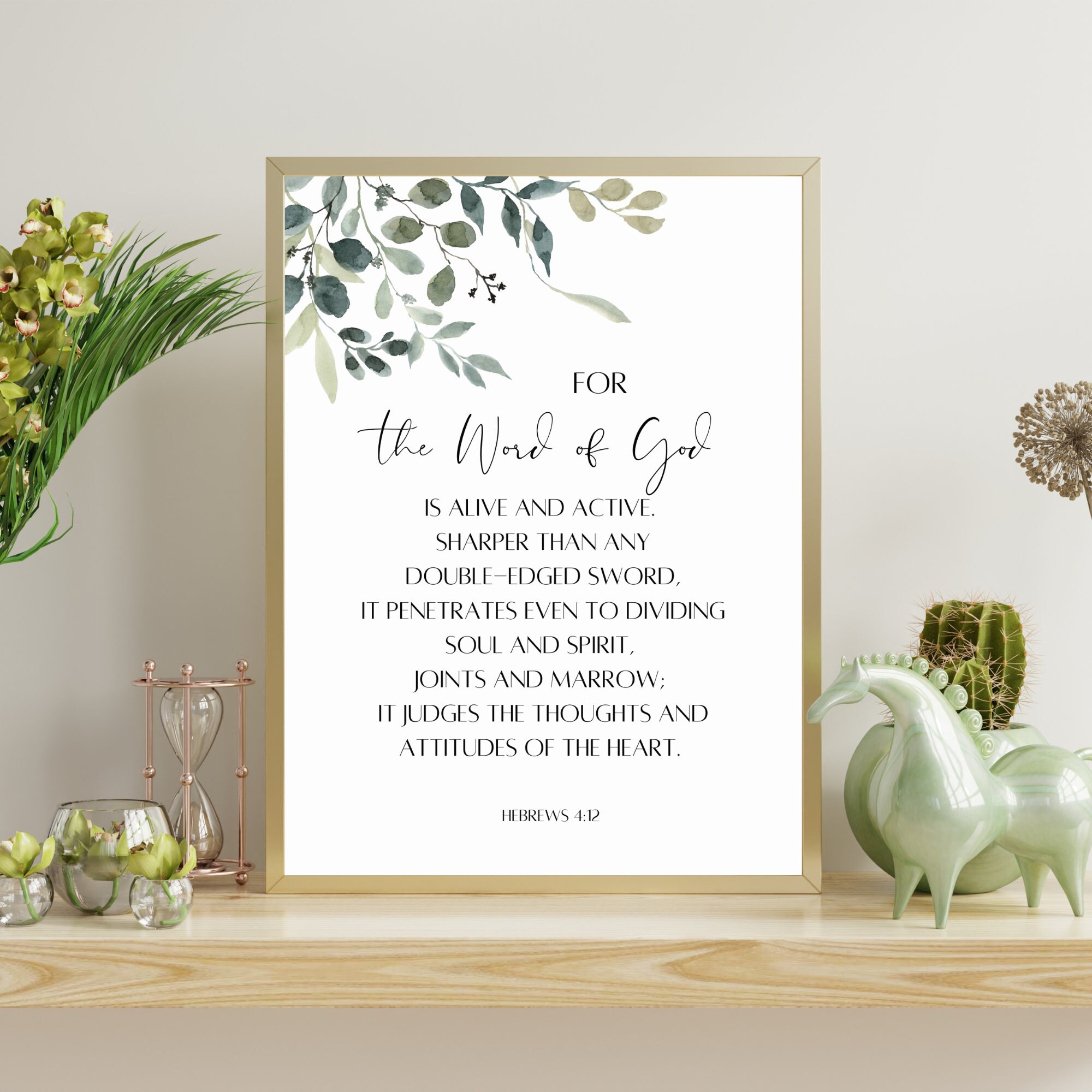 Hebrews 4:12 the Word of God Bible Verse Printable Wall Art Minimalist ...