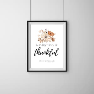 Fall Christian Wall Art Thanksgiving Bible Verse Print Christian Poster ...