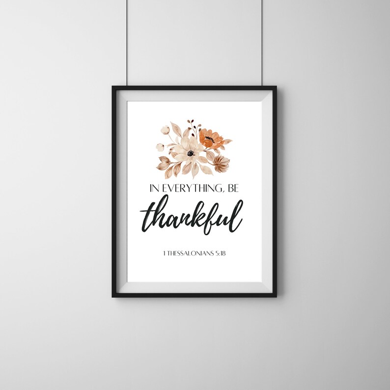 Fall Christian Wall Art Thanksgiving Bible Verse Print Christian Poster ...
