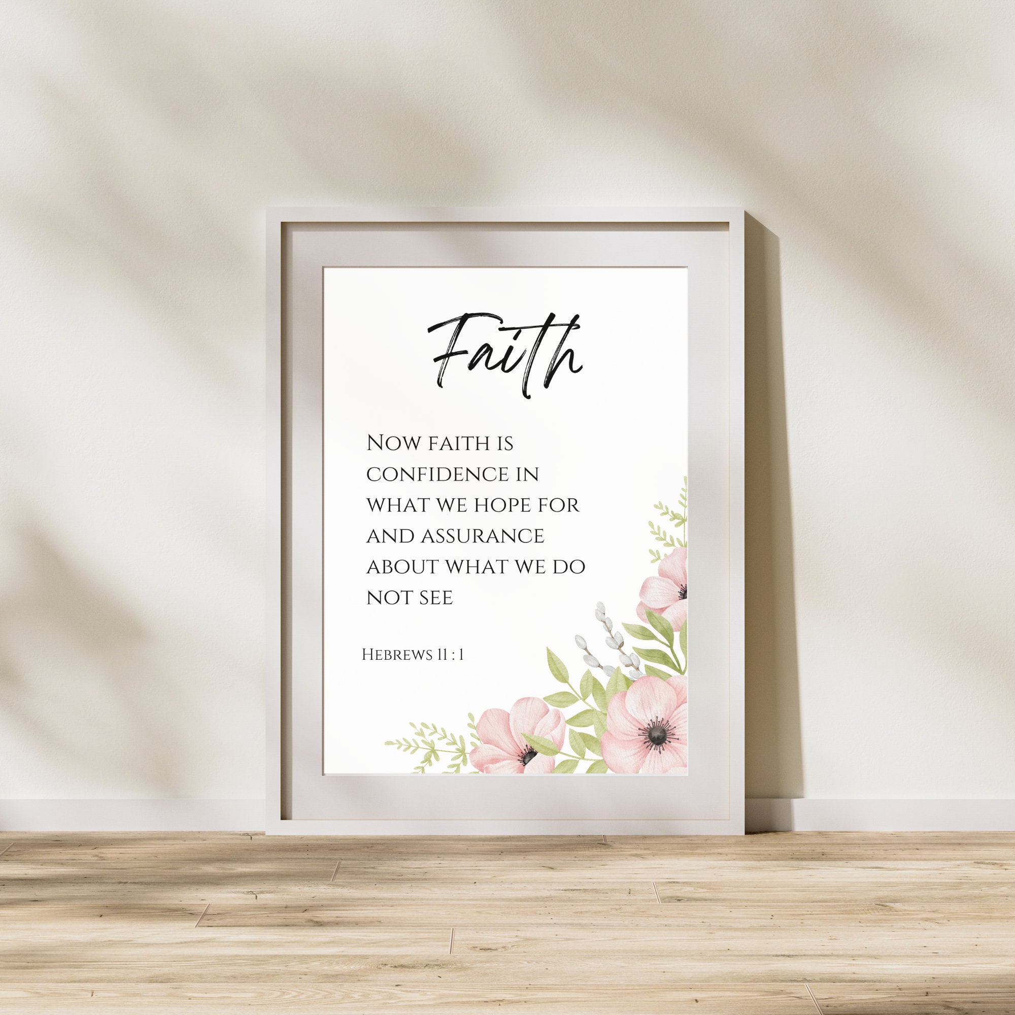 HEBREWS 11:1 Faith Bible Verse Scripture Prints Christian Wall Decor ...