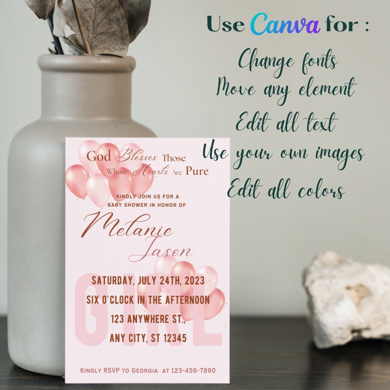 God Blesses Those Whose Hearts Are Pure Christian Baby Shower ...