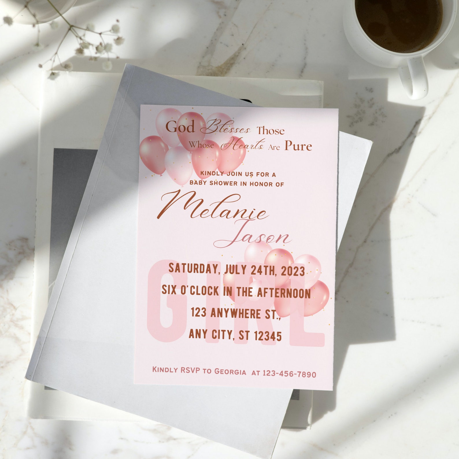 God Blesses Those Whose Hearts Are Pure Christian Baby Shower ...