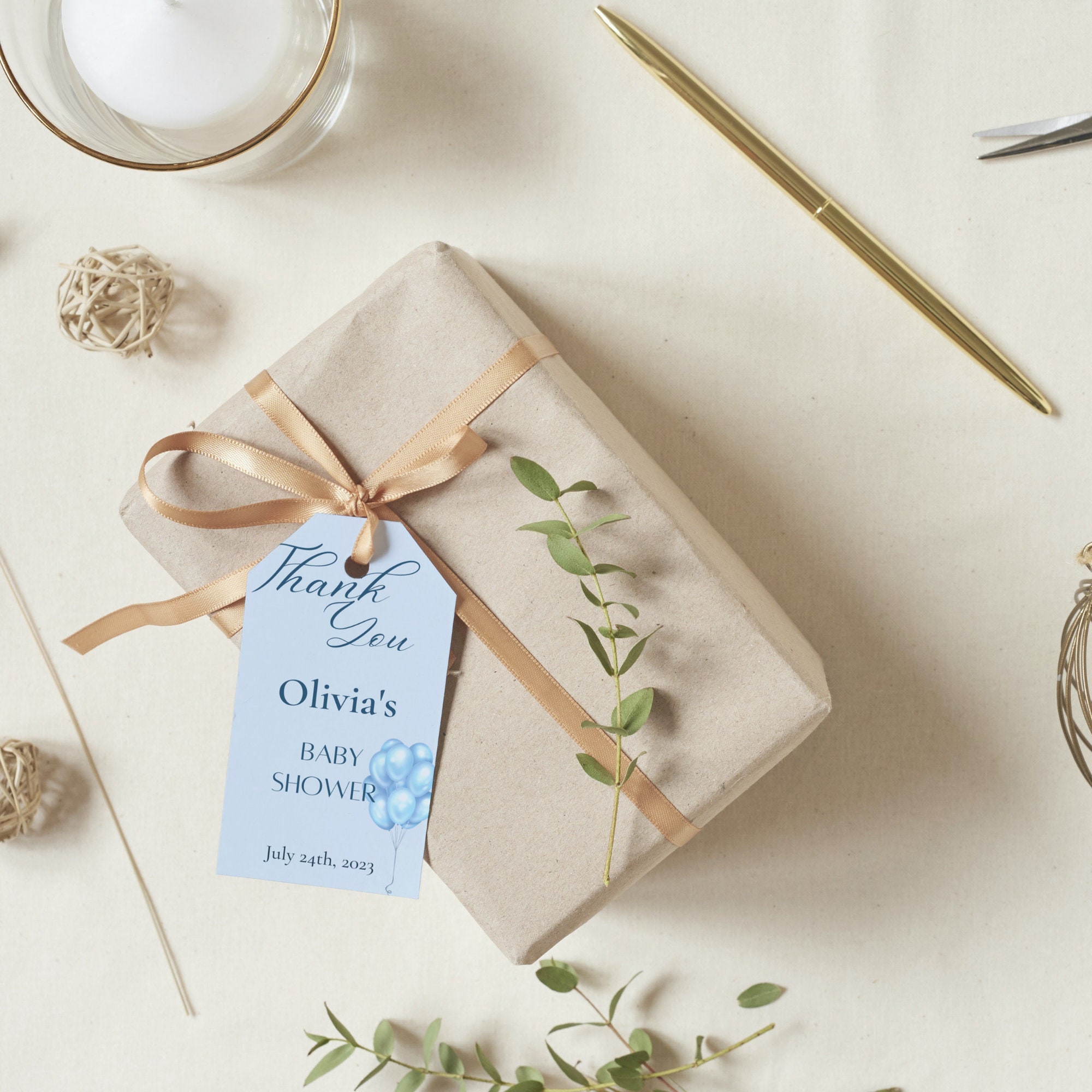 Editable Blue Favor Tag Template, Instant Download Thank You Favor Tag ...