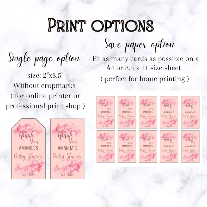 Editable Blush Pink Tag Template Instant Download Thank You - Etsy