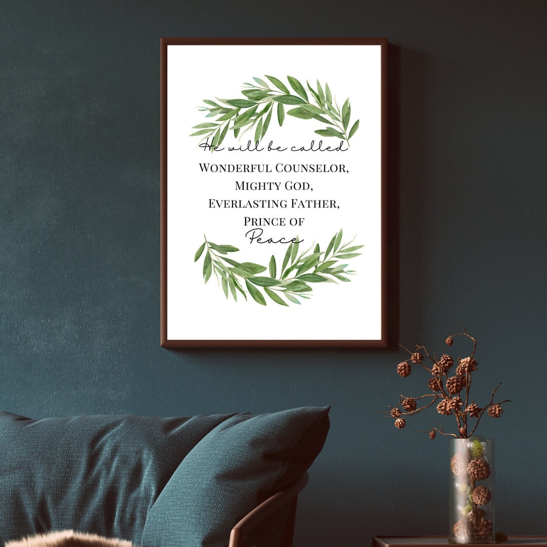 Isaiah 9:6 Wall Art Christmas Scripture Wonderful Counselor Mighty God ...